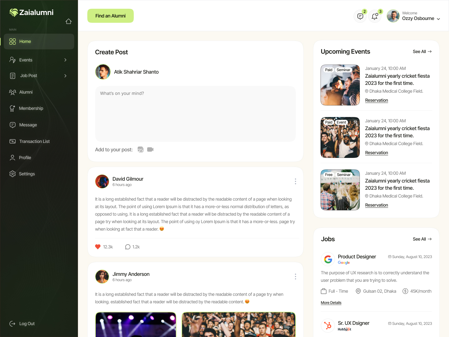 Zaialumni - Alumni Association Laravel Script / Alumni Management Software. by zainiktheme